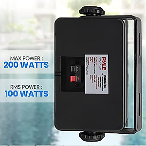 PyleUsa Indoor Outdoor Speakers Pair - 200 Watt Dual Waterproof 3.5” 2-Way Full Range Speaker System w/ 1/2” High Compliance Polymer Tweeter - in-Home, Boat, Deck, Patio, Poolside (Black)- PDWR35BK