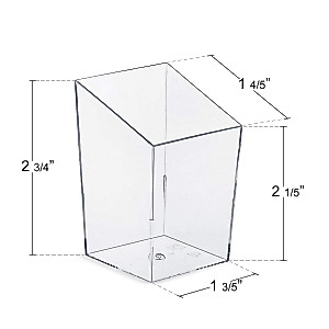 Plastic Dessert Cups with Spoons,Mini Disposable Appetizer Cups Clear Square Slanted Parfait Cups for Party - Set of 24 (3oz square slanted dessert cups)