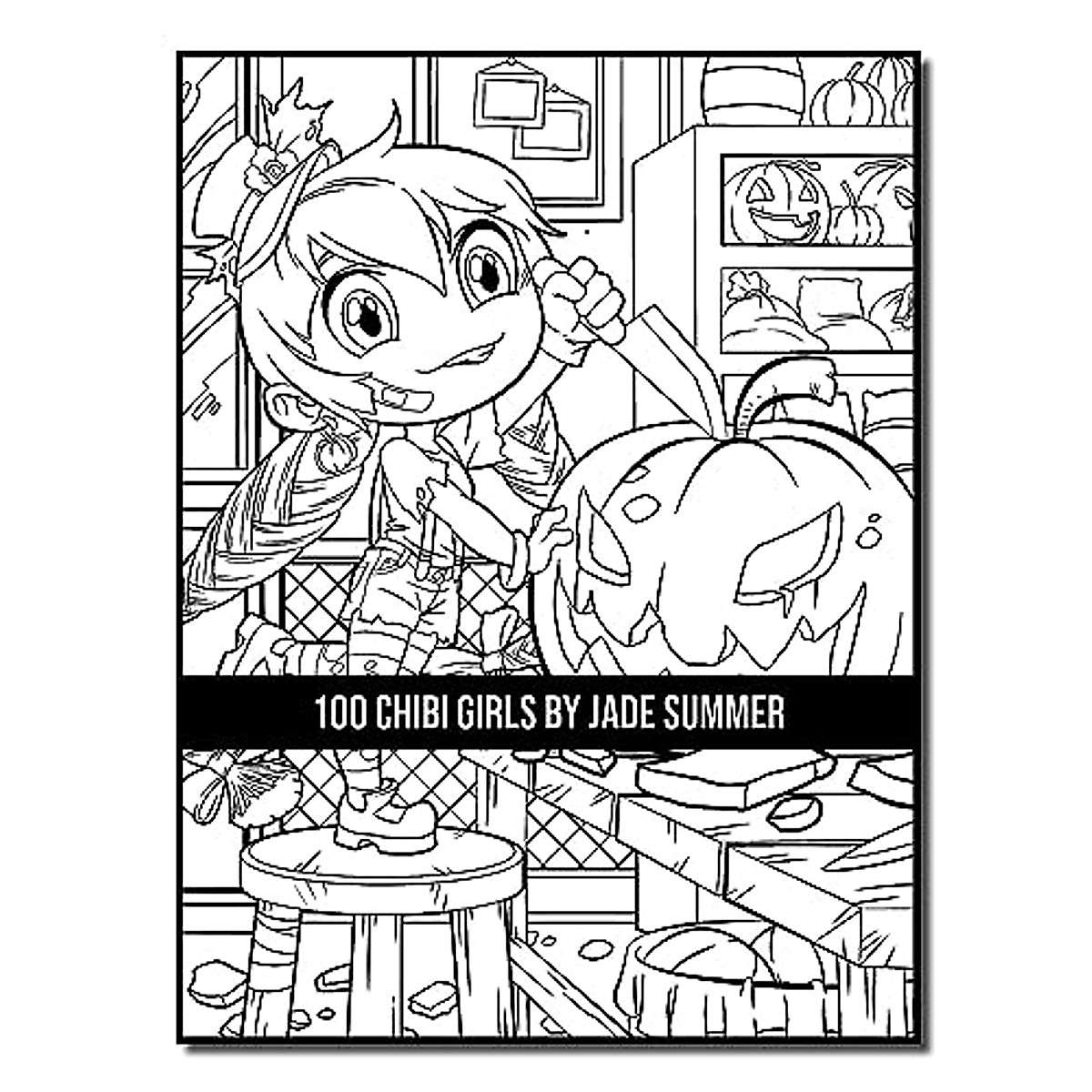 100 Chibi Girls: An Adult Coloring Book Collection with Cute Girls, Fantasy, Horror, Christmas, and More!