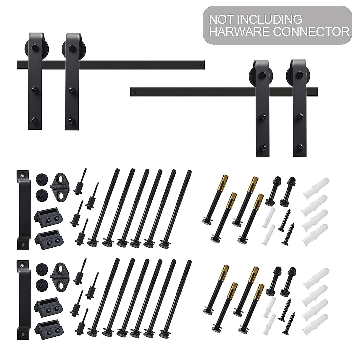 SOLRIG Sliding Barn Door 72"(36" X 2) ×84", Double Pre-drilled Barn Door Slab, Need to Assemble, DIY Unfinished, 2X Barn Doors Hardware Included, V Frame, White