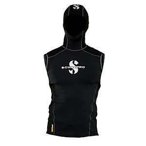 SCUBAPRO Men's 1mm Hybrid Hooded Diving Vest, Large, Black