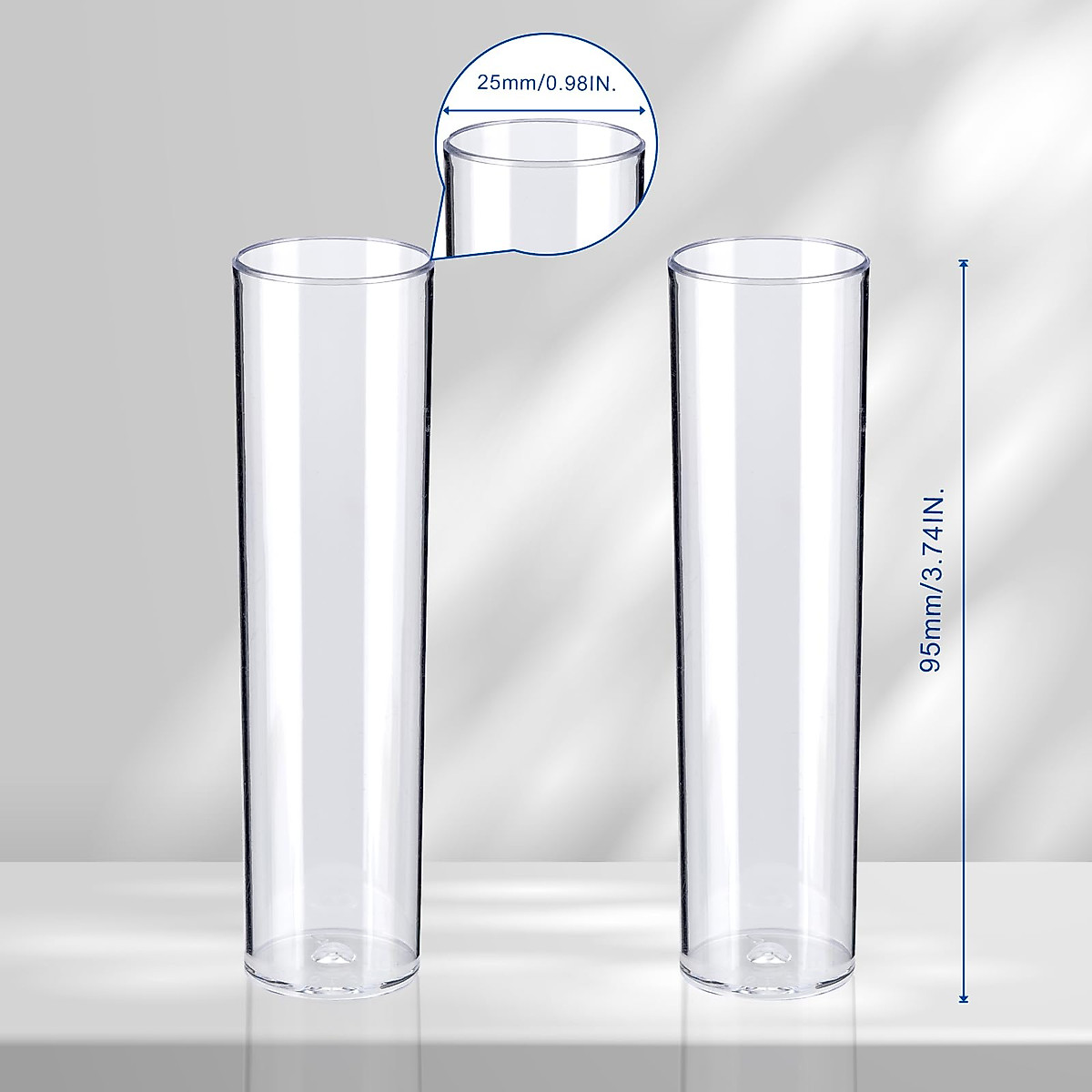 100Pcs Biologix Drosophila Vials with Tray, 25 x 95mm Narrow Vials for Drosophila Culture, Disposable Vials Plastic for Observation – Polystyrene (PS) Lab Vials with Rack, Combo Package 100 PCS/Pack