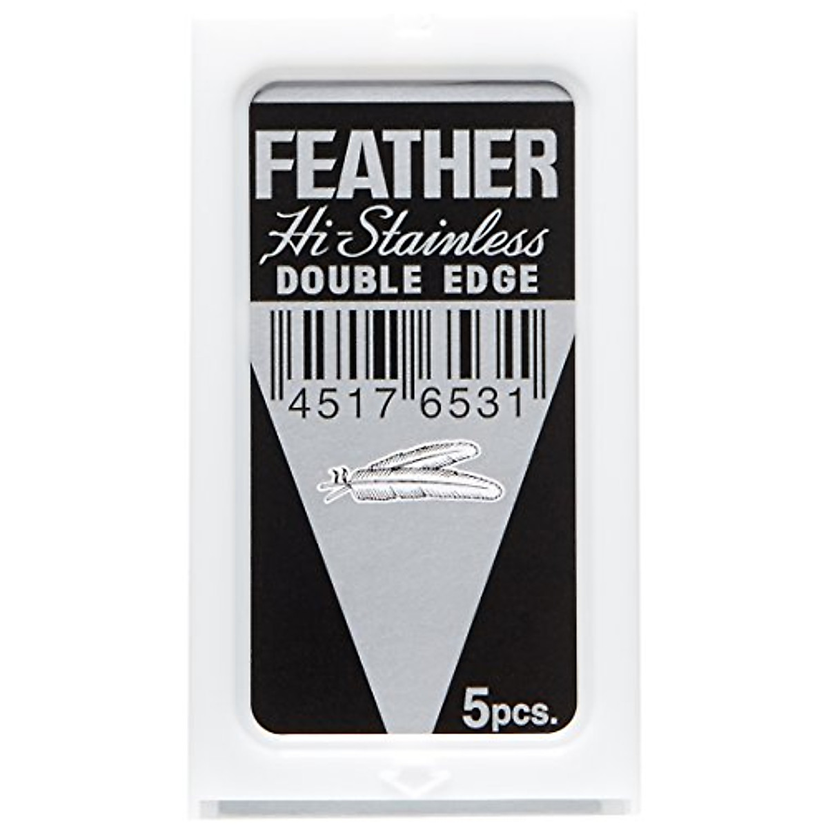 Olivina Men Safety Razor + 5 Stainless Steel Blades, Chrome Handle, 6-Piece Set