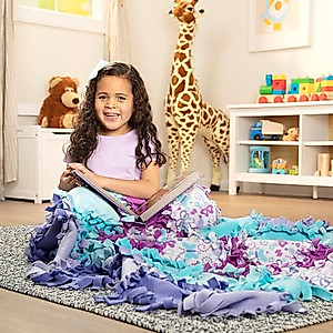 Melissa & Doug Created by Me! Butterfly Fleece Quilt No-Sew Craft Kit (48 Squares, 4 feet x 5 feet)