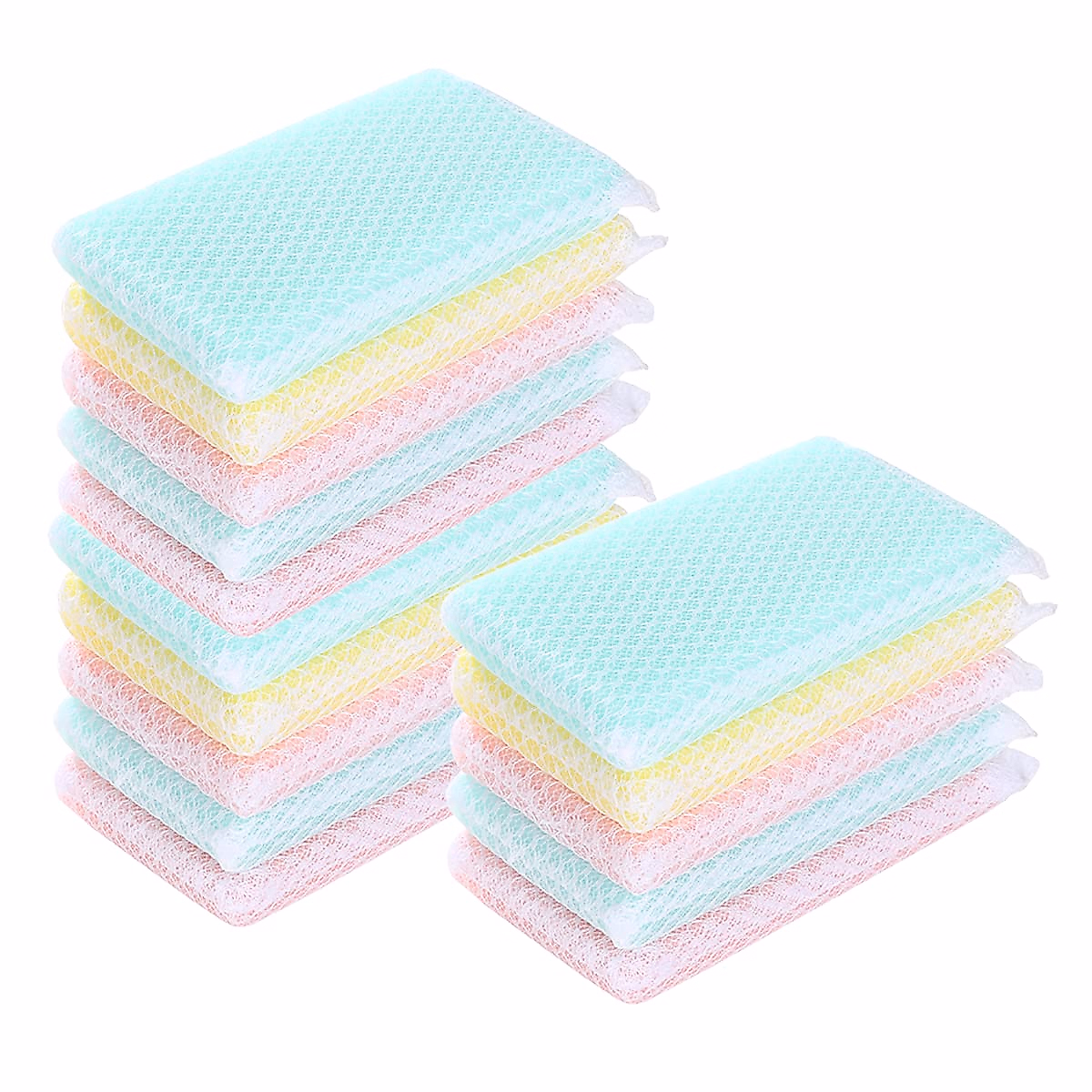 FaSoLa Magic Durable Kitchen Cleaning Sponge, Pots Pans Household Cleaning Scrub Sponge, Eco Scrub Pads for Dishes (Multicolor Pack of 15)