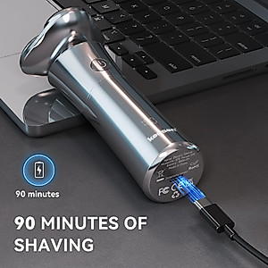 Electric Razor for Men, kensen Rechargeable Men's Rotary Shaver Cordless, Waterproof, Wet & Dry, 3D Magnetic Floating Head, LED Display – The Ultimate Electric Razor for Men's Shaving