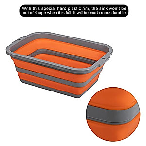 2 Pack Portable Sink with 2.25 Gal / 8.5L Each, Collapsible Tub for Washing Dishes, Outdoor, Camping and Hiking, Wash Basin for Home and Garden, Storage Bins for House