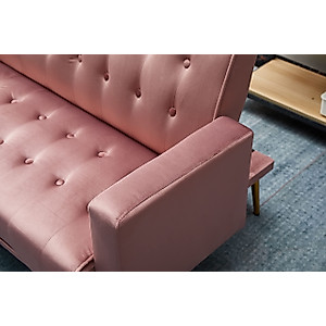 75" Futon Sofa Bed,Sleep Sofa,Modern Folding Futon Set,Velvet Convertible Recliner Lounge for RV,Small Apartment,Living Room,500 lbs Capacity