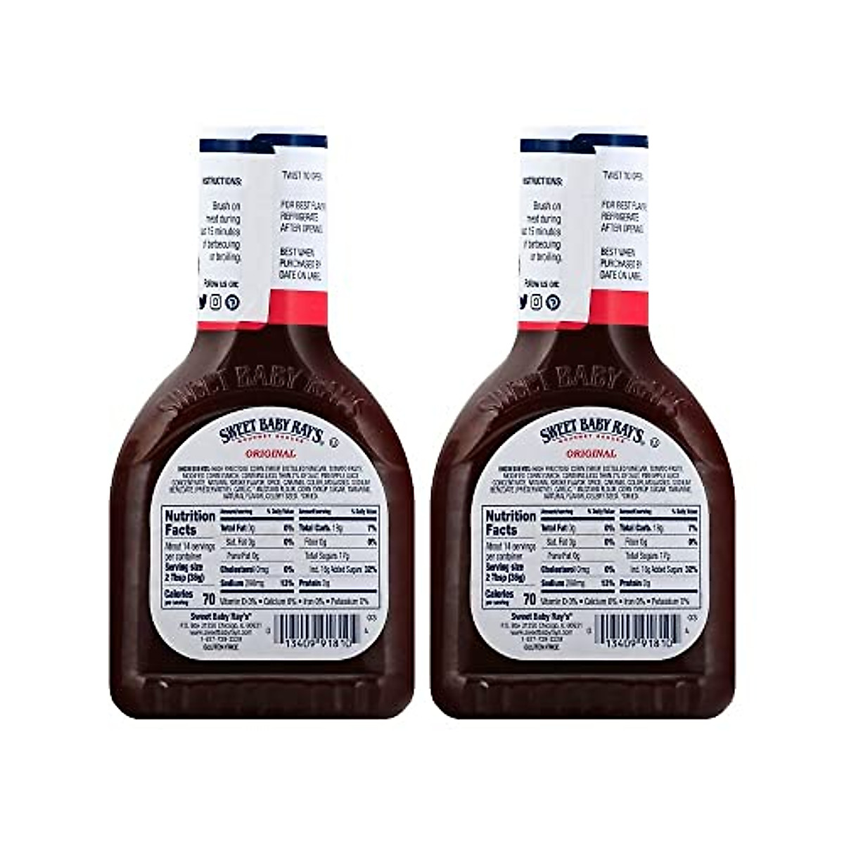 Sweet Baby Ray's Original Barbecue Sauce (18 Ounce, Pack of 2)