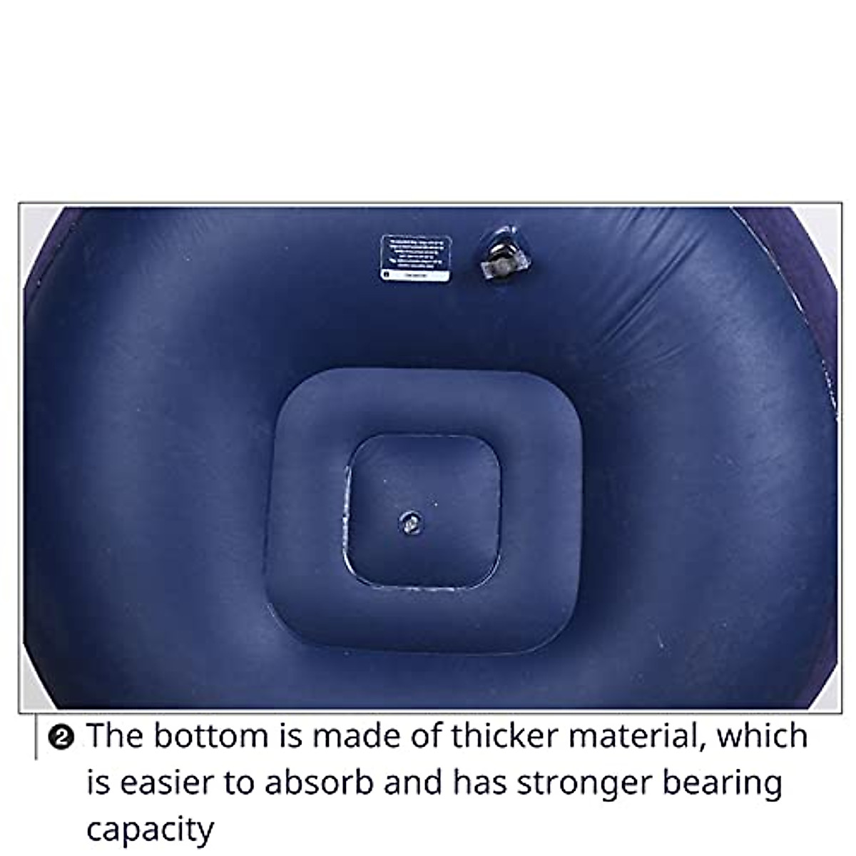 NBT Deluxe Inflatable Flocking Single Beanless Sofa, Lazy Sofa, Chaise Lounge, Home Leisure Seat, Suitable for Home or Outdoor (Multiple Colors) (Dark Blue)