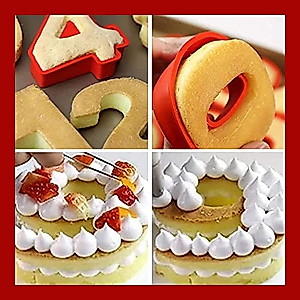 snow keychain 10 Inch 9 pieces Number Cake Molds,Large Size Number Moulds Baking Forms,3D Silicone 0-9 Number Mold Cake Pan,for Birthday and Wedding Anniversary