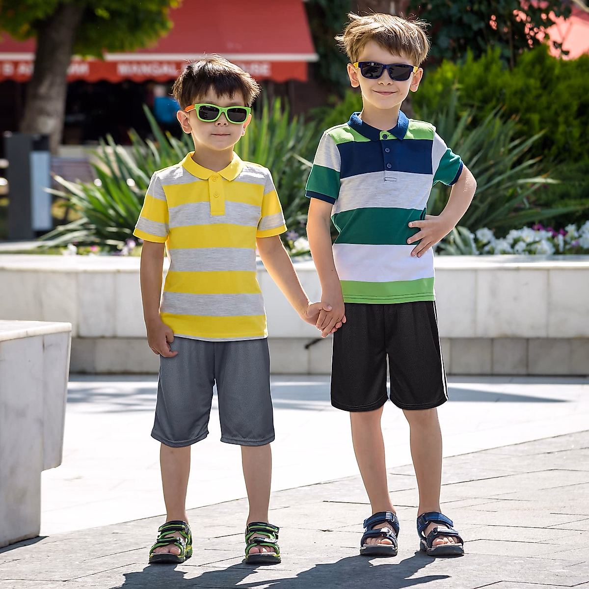 Resinta 5 Pack Toddler Boys Athletic Basketball Shorts Quick Dry Mesh Shorts Active Gym Shorts Soccer Running Sports Shorts