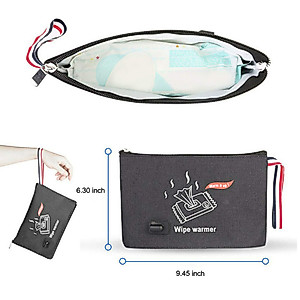 USB Baby Wipe Warmer, Razzil 5V Portable USB Baby Infant Wet Wipes Warmer Bag for Travel and On The Go