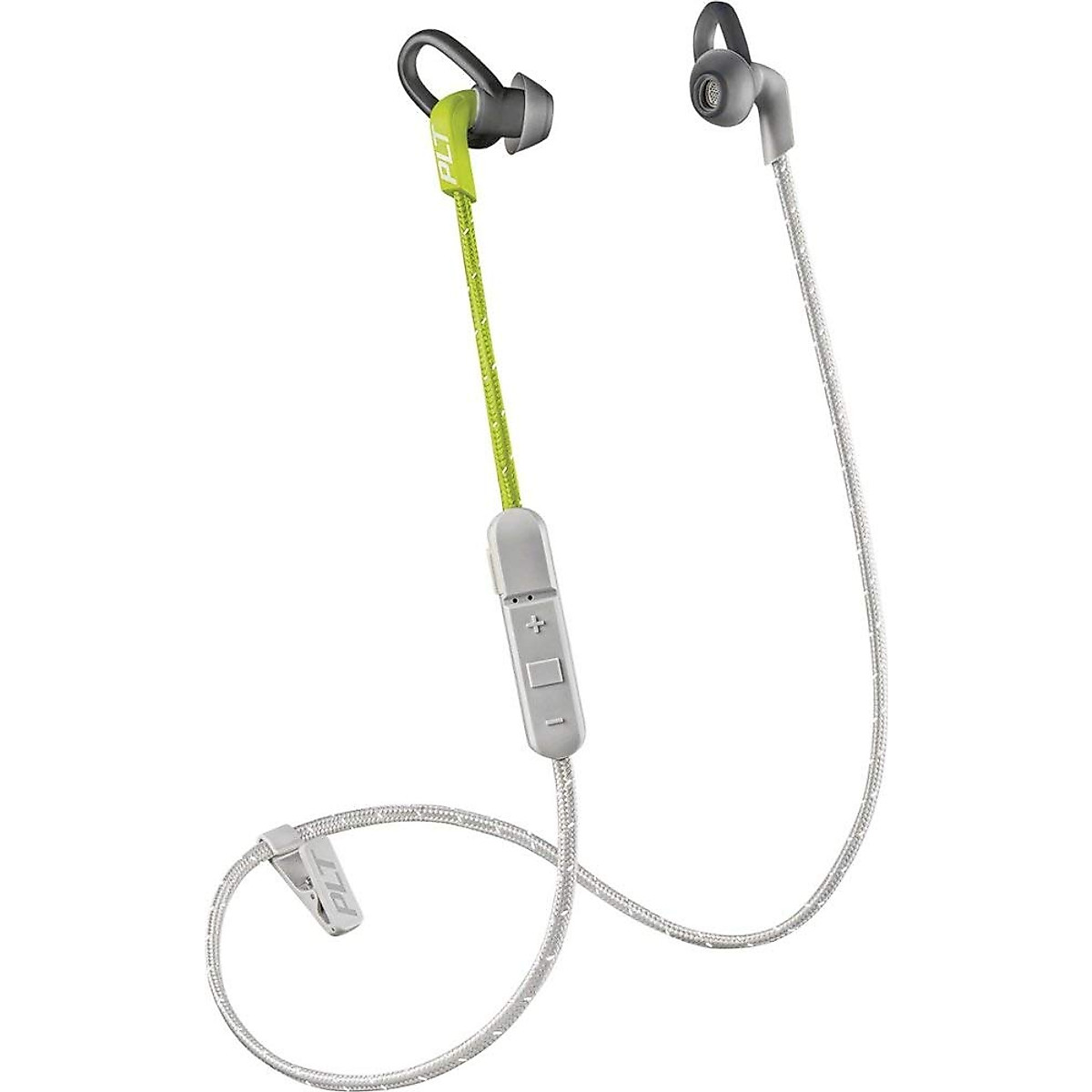 Plantronics BackBeat FIT 300 Sweatproof Sport Earbuds, Wireless Headphones (Grey/Lime) (Renewed)
