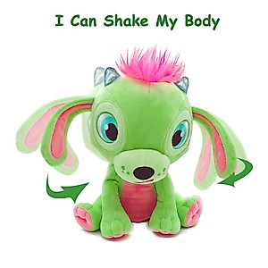 YH YUHUNG Interactive Animated Twirling Moving Dog Stuffed Animal Plush Toy, Spins Around Making Laugh Sounds, 9 Inches