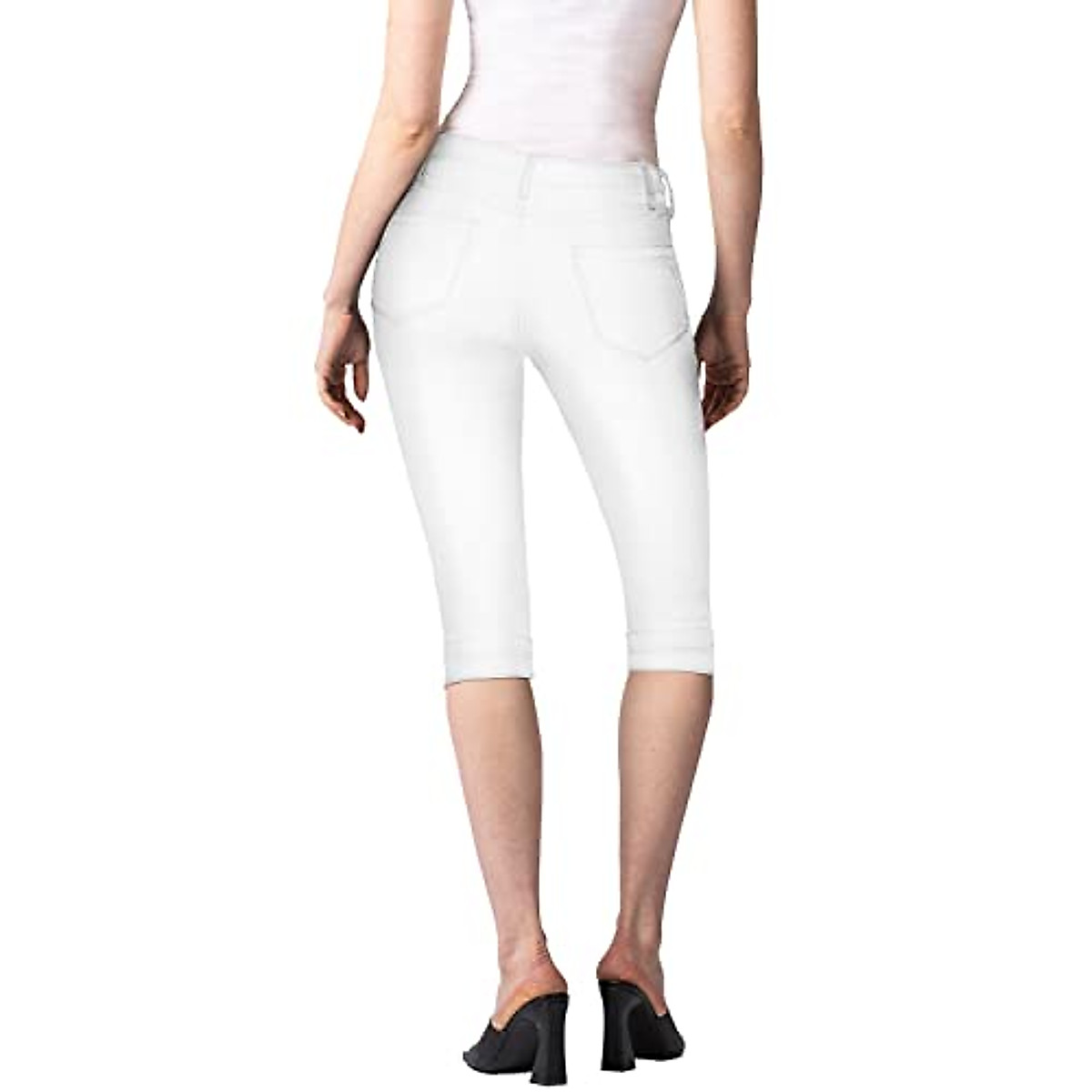 Hybrid & Company Women's Stretchy Denim Capri Jeans Q19411X White 22