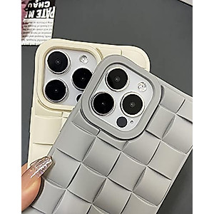 Ginkgonut Compatible with iPhone 13 Pro Max Case for Women/Girls, Cute 3D Laid Desgin Soft Silicone Shockproof Raised Bumper Corners Case for iPhone 13 Pro Max（Gray）