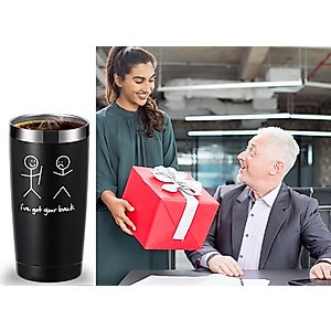 momocici I've Got Your Back 20 OZ Travel Mug Tumbler.Funny Novelty Joke Gag Friendship Sarcastic Men Gifts.Birthday,Christmas Gifts for Men Husband Friend Brother Boss Coworker(Black)