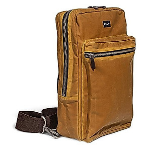 Kolo Derby Shoulder Sling Bag, Cross-Body Shoulder Strap, Organic Waxed Cotton Canvas, Ochre