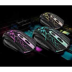 axGear USB LED Light Gaming Keyboard and Mouse Set Kit for Computer PC Multimedia Gamer