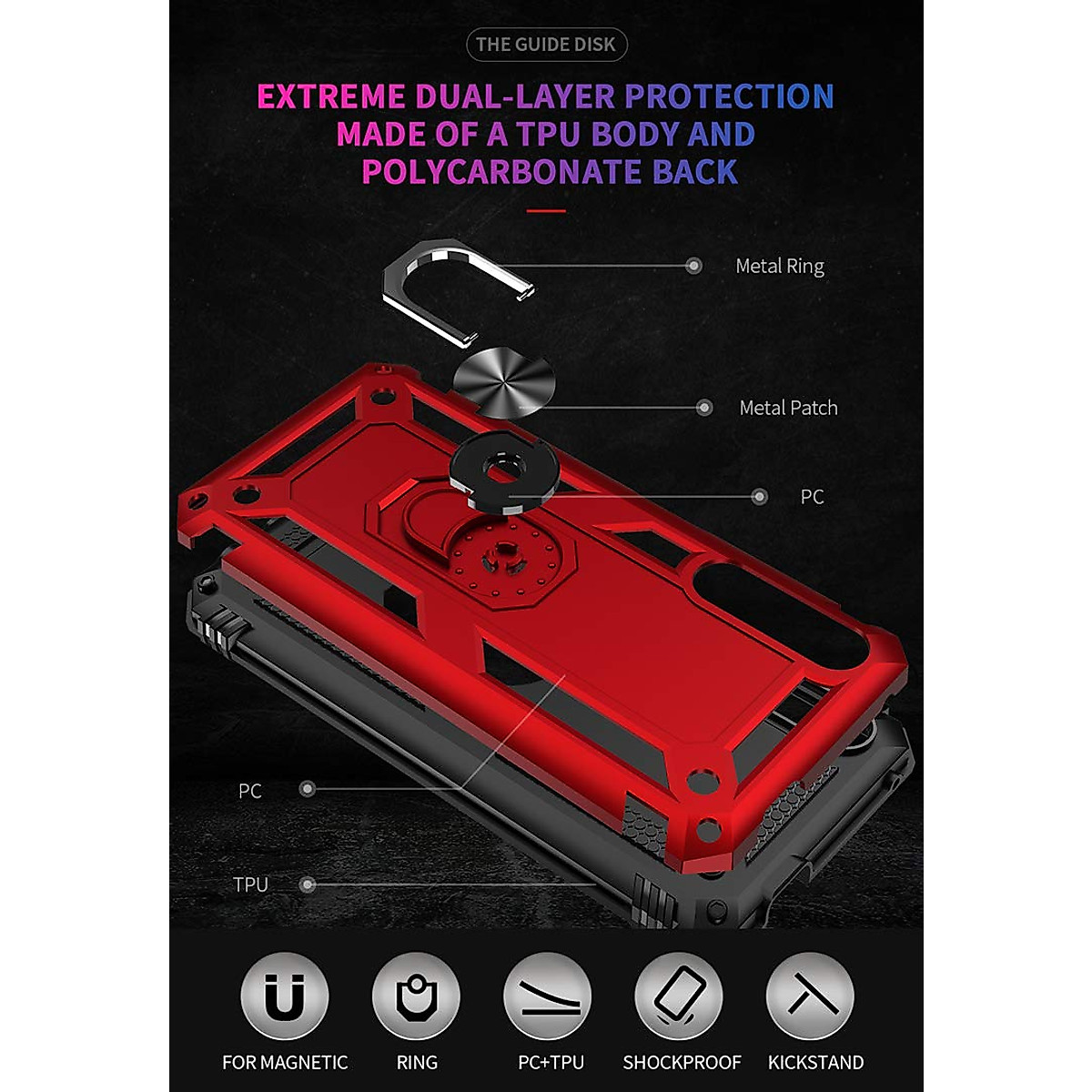 Jielangxin Keji Case for Huawei Y9s Case Cover,360 Degree Rotating Ring Holder Kickstand Case for Huawei Y9s 2019 STK-L22 STK-LX3 / P Smart Pro 2019 STK-L21 / Honor 9X Pro HLK-AL10 Case Cover Blue