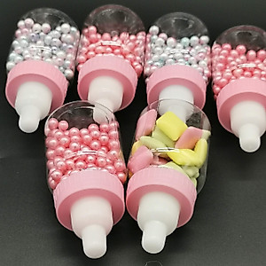 Jessica welcomes you Bottles with Removable Pink Tops for Baby Showers, Parties, and Favors (24 Pink)