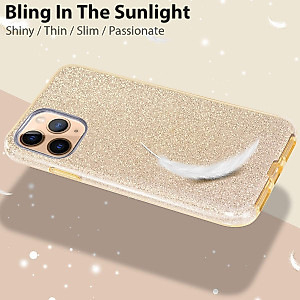 MATEPROX Compatible with iPhone 11 Pro Max case,Bling Sparkle Girls Women Protective Case for iPhone 11 Pro Max 6.5 inch(Gold)