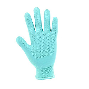 Miracle-Gro MG30607/WML Embossed Latex Gloves – Medium-Large, Women’s Latex Coated Nylon Shell Gloves with Small Floral Texture Palm Grip