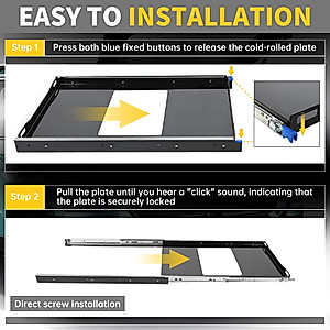 KUAFU Fridge Slide Compatible with 28 to 65L Fridges/Coolers, Universal Portable Vehicle Refrigerator Freezer Slide Mount, W/4 Buckle Straps, 280 LBS