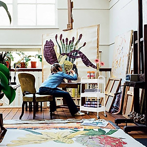 3 Tier Rolling Cart, No Screw Metal Utility Cart, Three Tier Rolling Storage Cart, Rolling Utility Carts with Lockable Wheels Heavy Duty Multifunctional Kitchen Bathroom Organizer Storage Cart, White