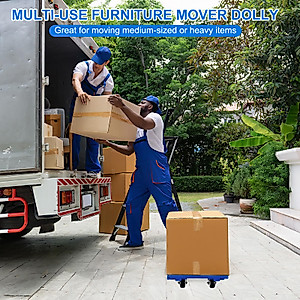 PATIKIL Furniture Dolly for Moving, 2 Pack Portable Small Flat Moving Dolly with 4 Wheels Furniture Movers Dolly for Heavy Furniture, 440 LBS Capacity, Blue