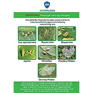 AgroMagen, GrowSafe Bio-Pesticide, Organic Natural Miticide, Fungicide and Insecticide, (1) 8.5 fl.oz.)