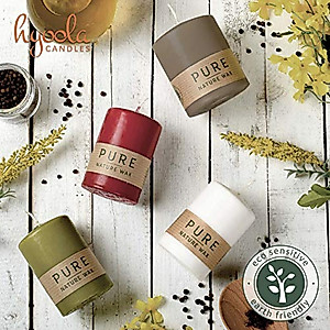 Hyoola Pure Natural Pillar Candles - Made of 100% Natural Wax - Paraffin Free - 2.3 x 3.5 Inch - White Pillar Candles - 4 Pack