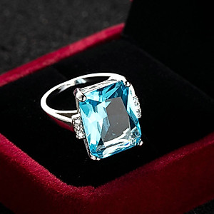 Gothic Engagement Ring, Ring Jewelry 12 Cubic Zirconia Silver-Plated-Base Simple Women Wedding Rings