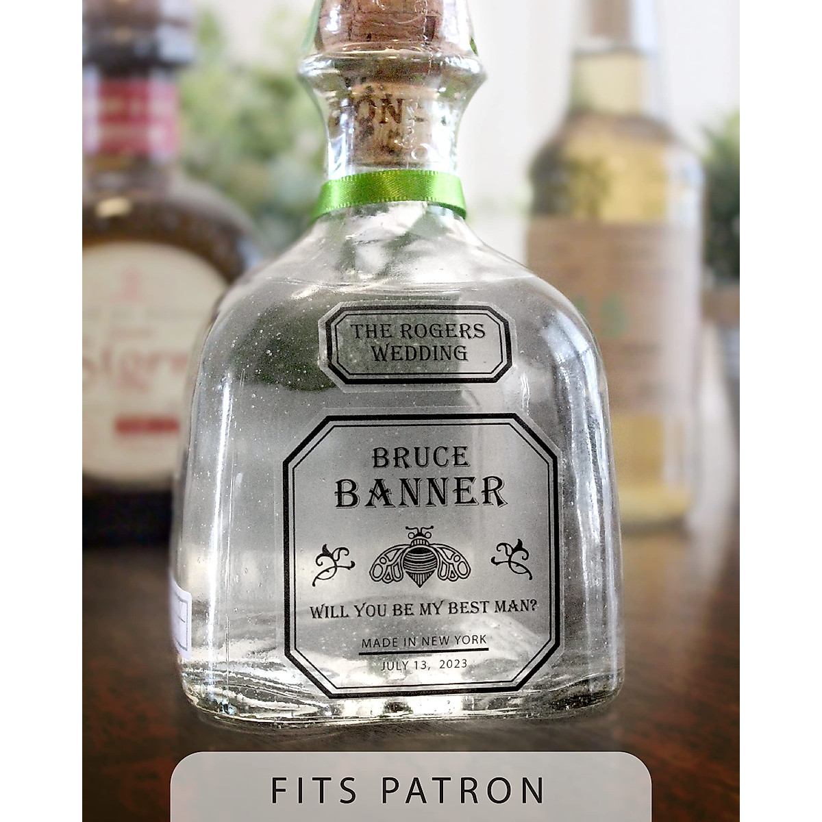 Personalized Label to fit Patron Tequila Bottles (No Proof)