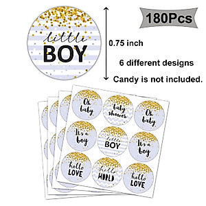 180 Baby Shower Chocolate Drops Labels - Kisses Candy Stickers,Baby Shower Favors, Baby Shower Party Supplies Baby Shower Favors for Boys, 0.75 Inches.