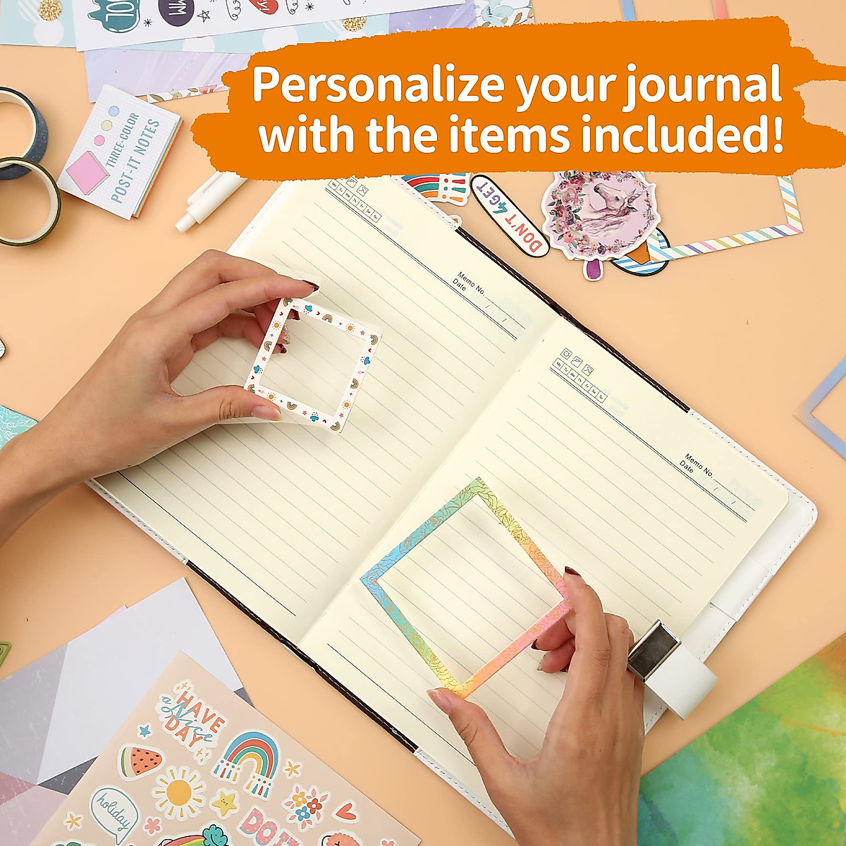 CAGIE DIY Journal Set for Girls Age 8-12, Gifts for 9 10 11 Year Old Girls, Diary with Lock for Girls Birthday Gift, Personalize and Decorate Scrapbooks Kit