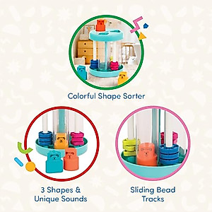 Battat – Shape Sorter – Colorful Sorting Toy – 3 Shapes & Sounds – Educational & Developmental Toy For Toddlers – 18 Months + – Shapes And Sound Sorter