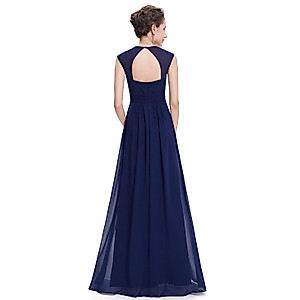 Ever-Pretty Womens Formal Sleeveless V-Neck Long Evening Dress 8 US Navy Blue
