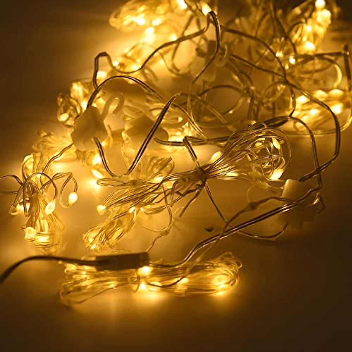 GIREALO Starry Window Curtain String Light Warm White 300 LED 8 Lighting Modes USB Powered Fairy Lights Remote Control Strip Lights for Bedroom Home-Party Wall Decorations