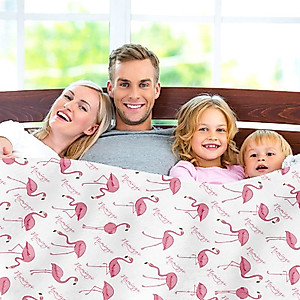 WEALLIN Flamingo Gifts Flamingo Blanket, Flamingo Gifts for Women, Flamingo Gifts for Girls, Soft Blanket for Children's Day Gift, Birthday Gift Pink Gifts for Women Flamingo Decor 60 X 80 Inch