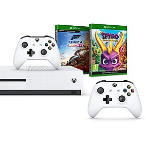 Xbox One S 1TB Two-Controller console + Forza Horizon 4 - Standard Edition + Spyro Trilogy Reignited (Xbox One)