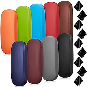 Flutesan 9 Pack Hard Shell Eyeglasses Cases Sunglasses Case Eyeglass Case Glasses Case with Eyeglass Cloth for Men Women
