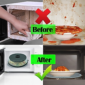 2 In 1 Microwave Cover & Mat, Microwave Splatter Cover for Food Guard Lid Collapsible Plate Cover, Silicone Microwave Mat Heat Resistant Multifunctional Oven Mat, As Trivet, Hot Pad, Pot Holder