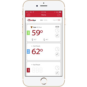 GrillEye GE0001 Smart Bluetooth Grilling & Smoking Thermometer, Red