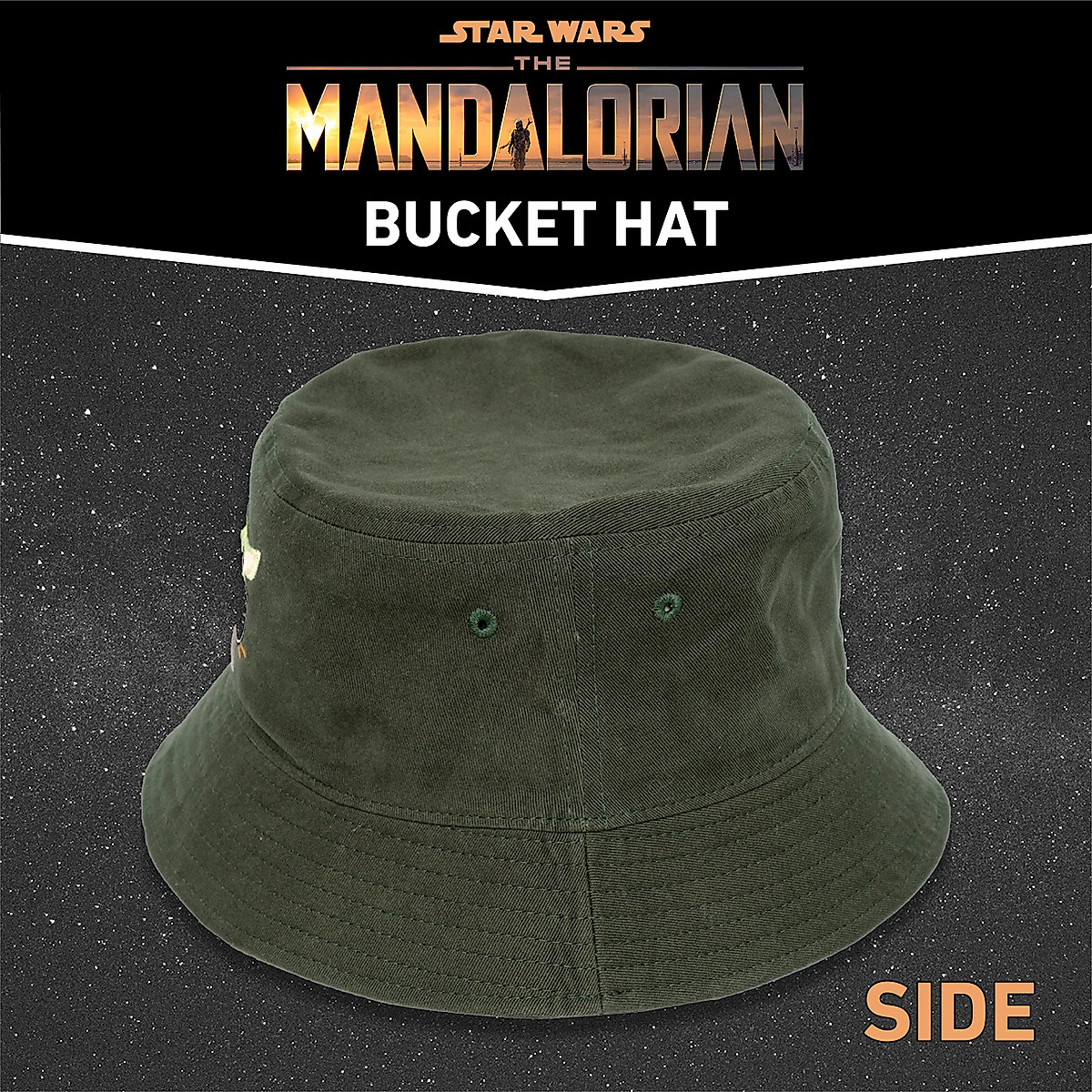 Star Wars Grogu Bucket Hat, The Mandalorian Packable Travel Hat, Wide Brim Summer Hat, Green, One Size
