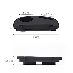 Foldable Reclining Chair Tray, Organizer Snack Tray, Clip on Chair Table Lounge Chair Cup Holder for Fishing Beach Pool Folding Reclining, Black