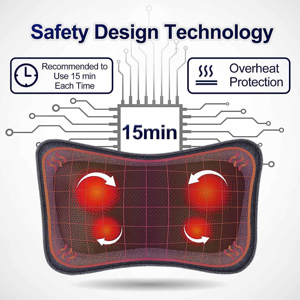 Mo Cuishle Electric Shiatsu Back Massager with Heat - Powerful 3D Kneading for Neck, Shoulder, Lower Back Pain Relief - Ergonomic Design for Home, Office, & Car - Gifts for Women, Men, Mom & Dad