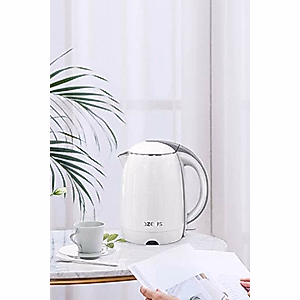 AZEUS Electric Kettle 1500W Cool Touch Tea Kettle Anti-scalding Design 1.8L Large Capacity Double Wall Kettle Cordless Water Boiler with Auto Shut-Off and Boil-Dry Protection, BPA-Free, White