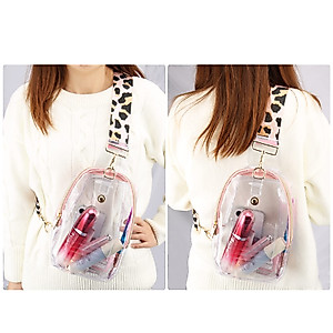 WEDDINGHELPER Clear Sling Bag for Women: Clear Bag Stadium Approved Crossbody Sling Daypack Backpack for Concerts Sports Events (X-1)